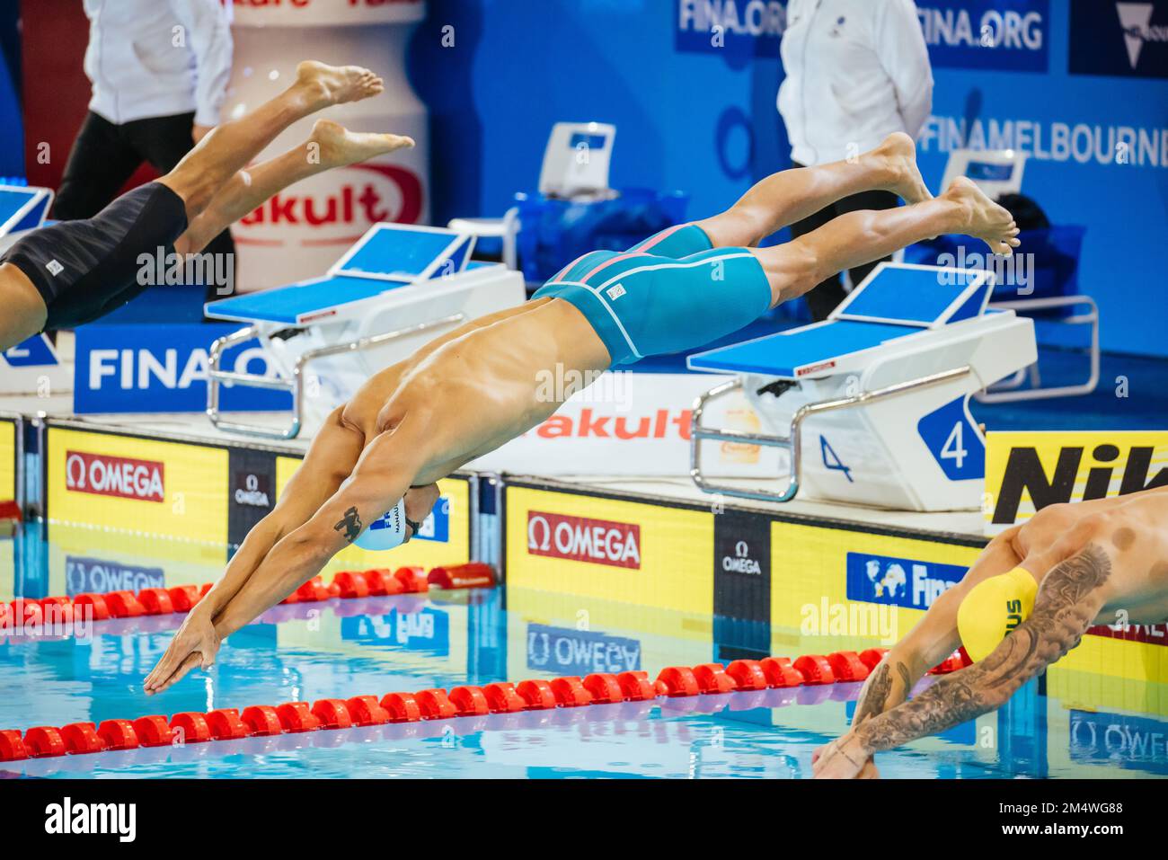 MELBOURNE, AUSTRALIEN - 16. DEZEMBER: Florent MANAUDOU (FRA) tritt im 50m. Freestyle-Halbfinale ...