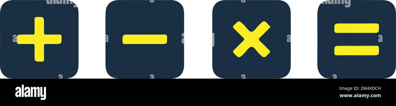 Einfaches mathematisches Symbol. Plus- und Minus-Symbolgruppe ...