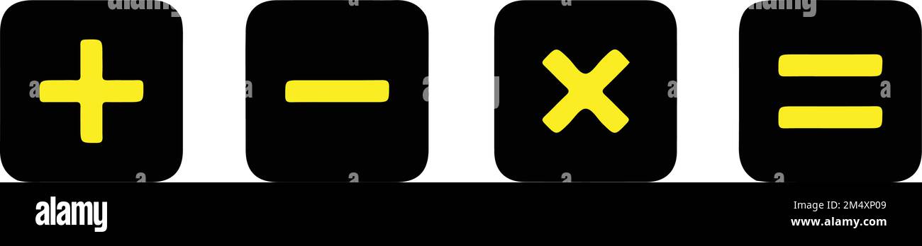Einfaches mathematisches Symbol. Plus- und Minus-Symbolgruppe ...
