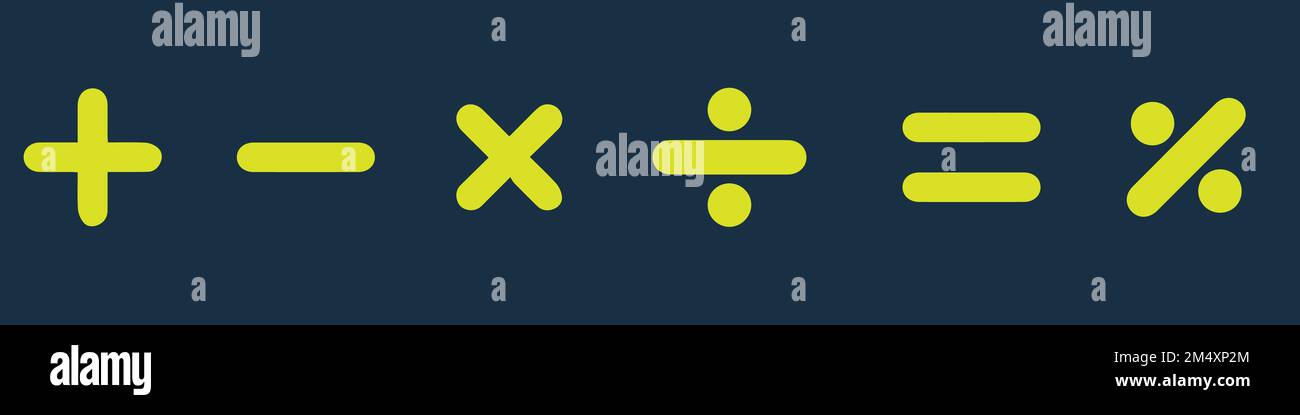 Einfaches mathematisches Symbol. Plus- und Minus-Symbolgruppe ...