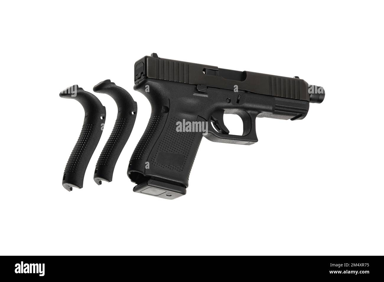 Moderne halbautomatische Pistole. Eine kurzwaffige Waffe zur ...