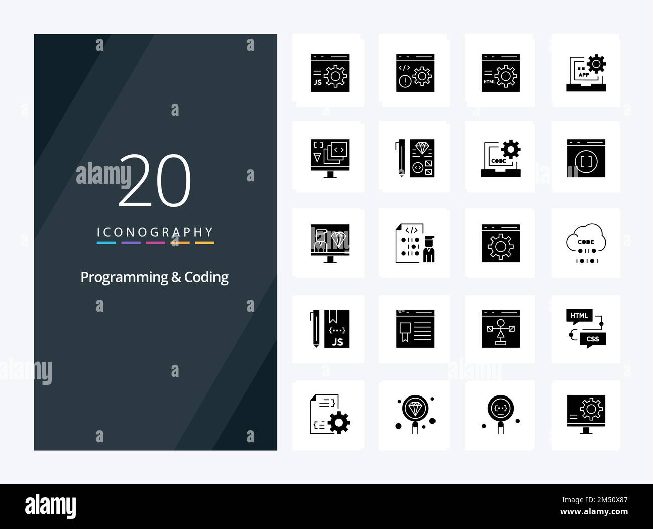 20 Programmieren und Codieren von soliden Glyphe-Symbolen für die ...