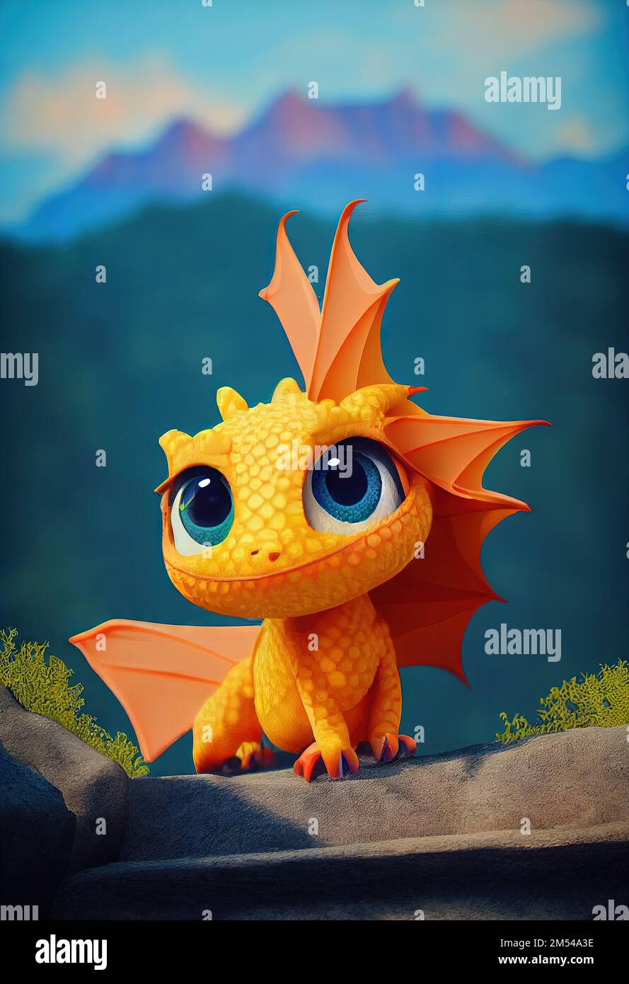 Ein mythischer Drache, der im Stil von 3D in verschiedenen Farben ...