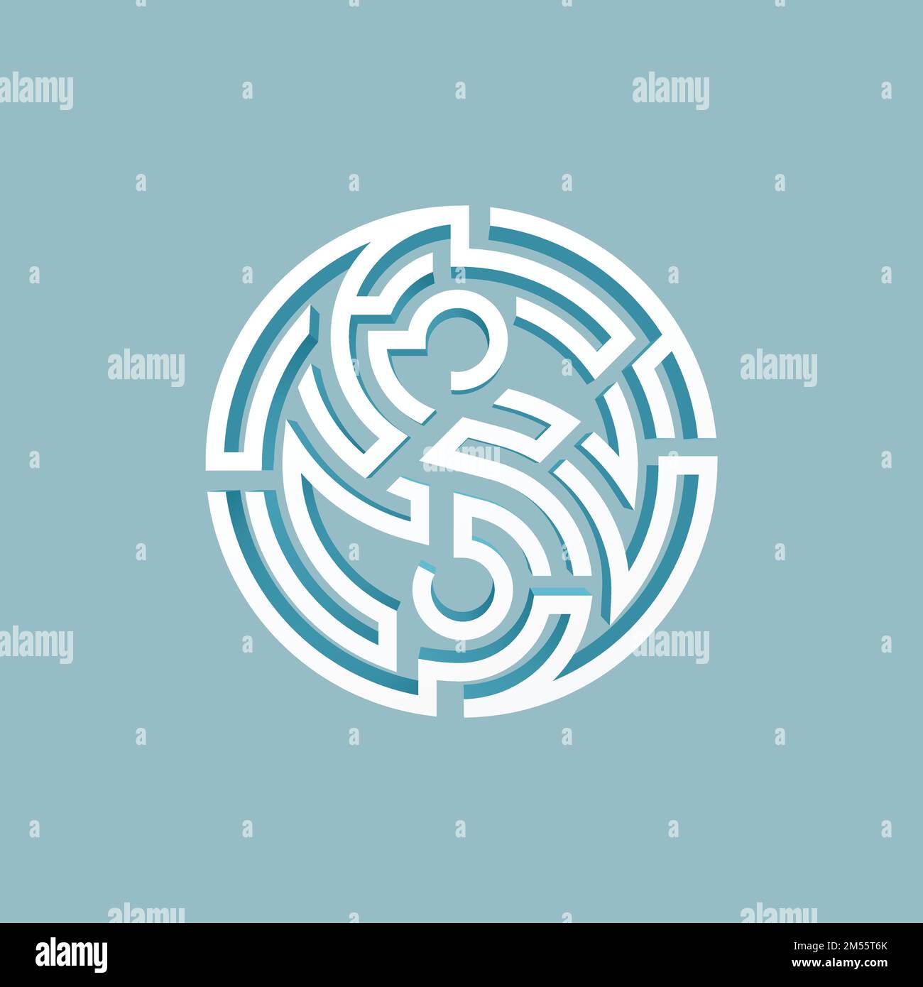 Konzept des Gleichgewichts, Form des Yin-Yang-Symbols kombiniert mit ...