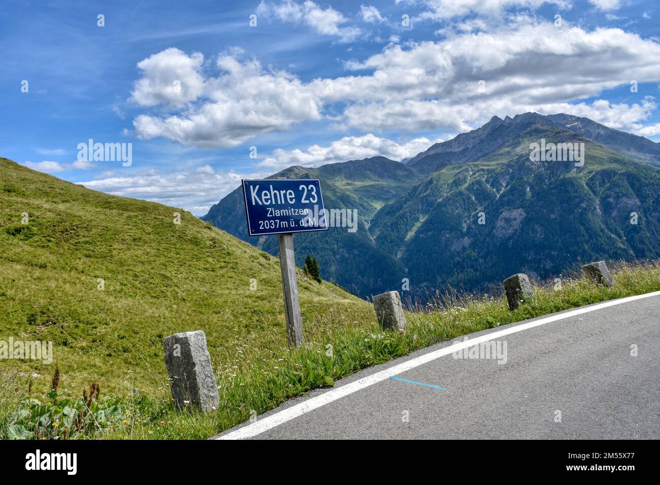 Großglockner Hochalpenstraße, Kehre, Kurve, eng, Kehrennummer, Nummer ...