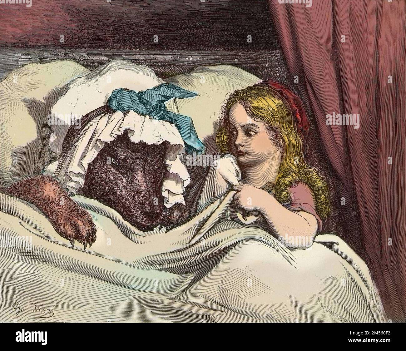 Illustration pour 'Le Petit Chaperon Rouge', conte de Charles Perrault ...