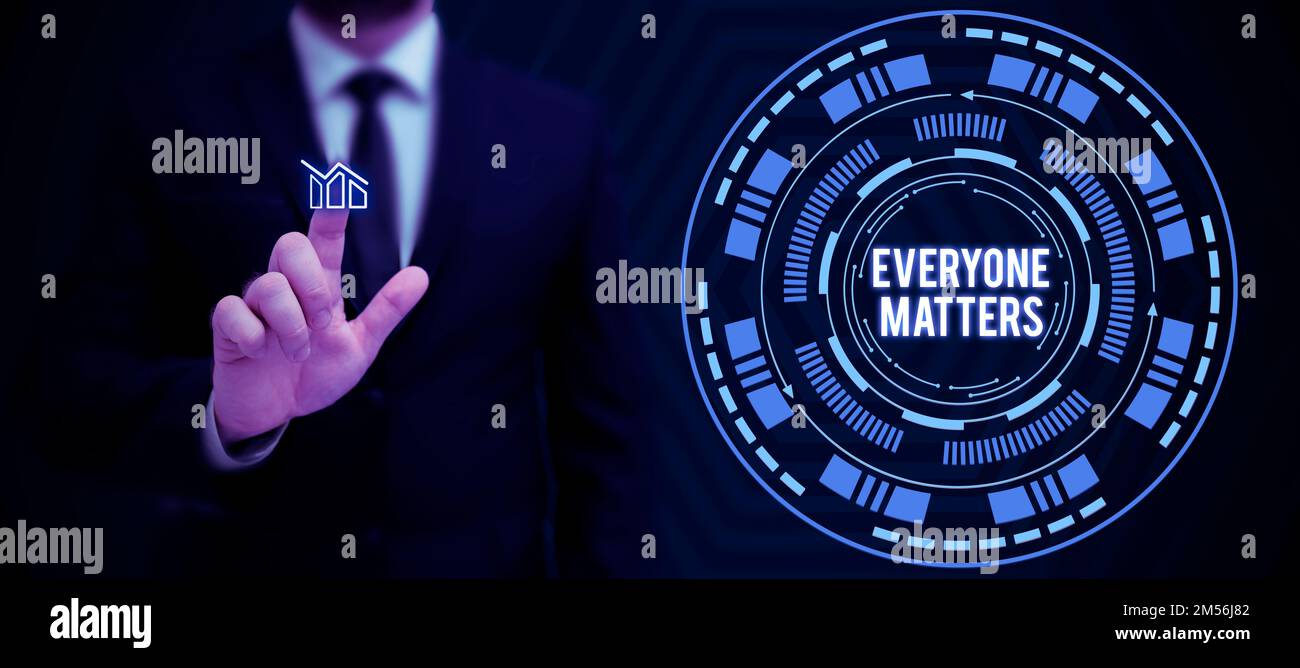 Konzeptionelle Beschriftung jeder ist wichtig. Geschäftsansatz Alle ...