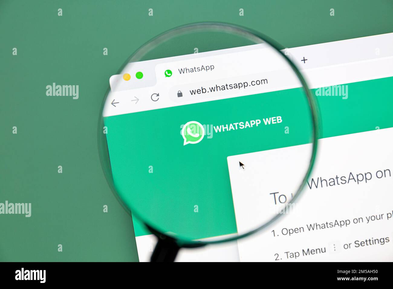 Ostersund, Schweden - 20. November 2022: WhatsApp Web Homepage on a ...
