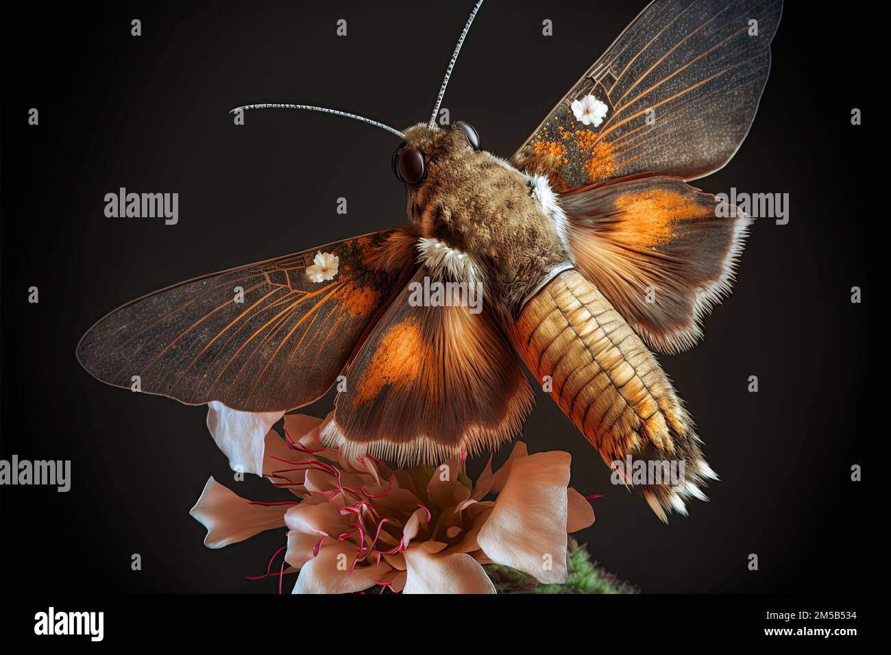 Macroglossum stellatarum, Kolibri-Falke-Motte. Mottenarten mit Flügeln ...