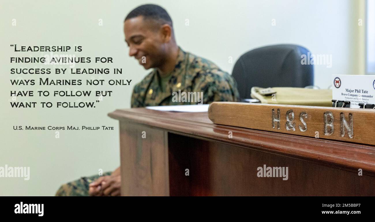 USA Marinekorps Major Phillip Tate, Kommandeur der Bravo Company ...