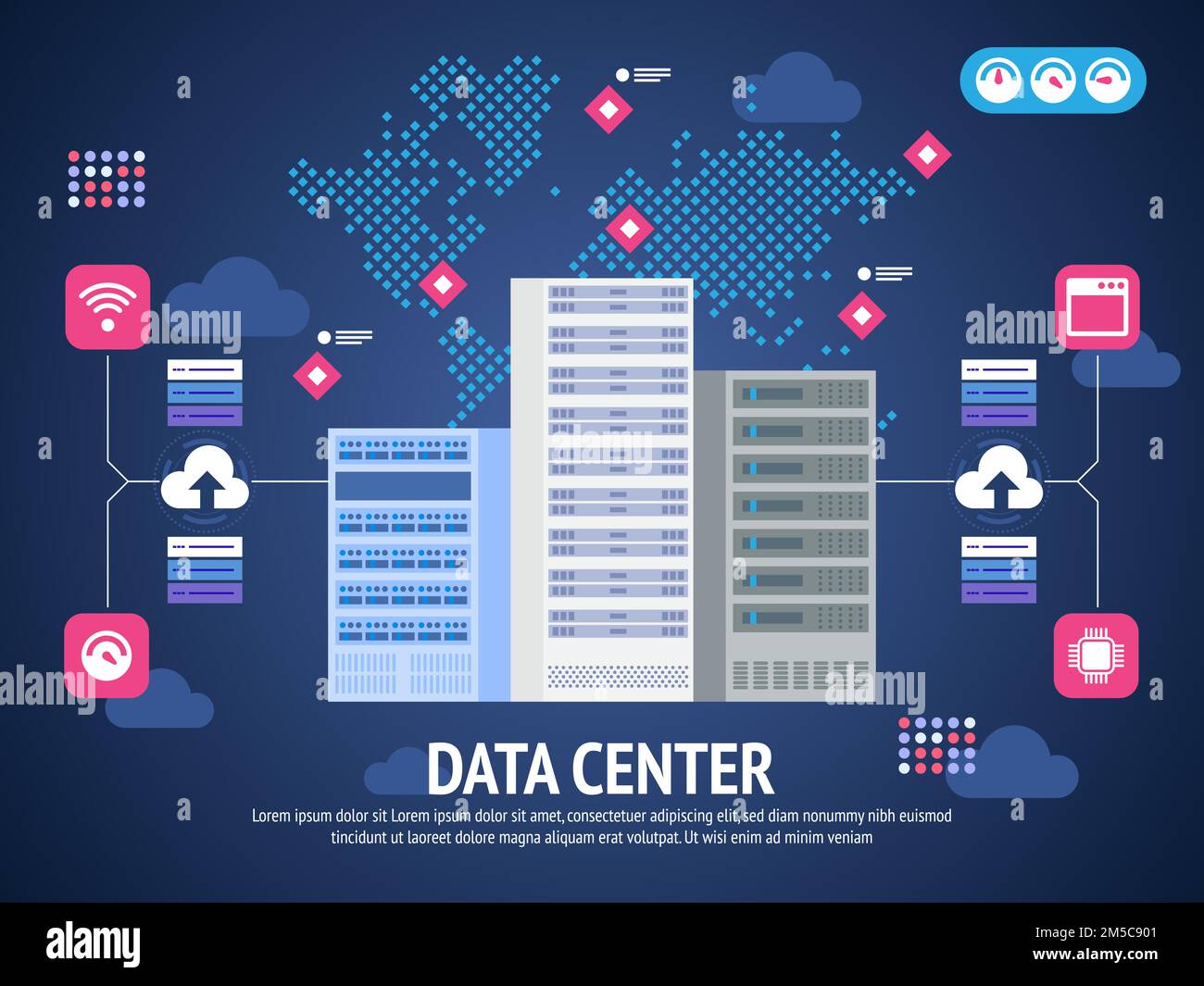 Cloud und serveradministration Stock-Vektorgrafiken kaufen - Alamy