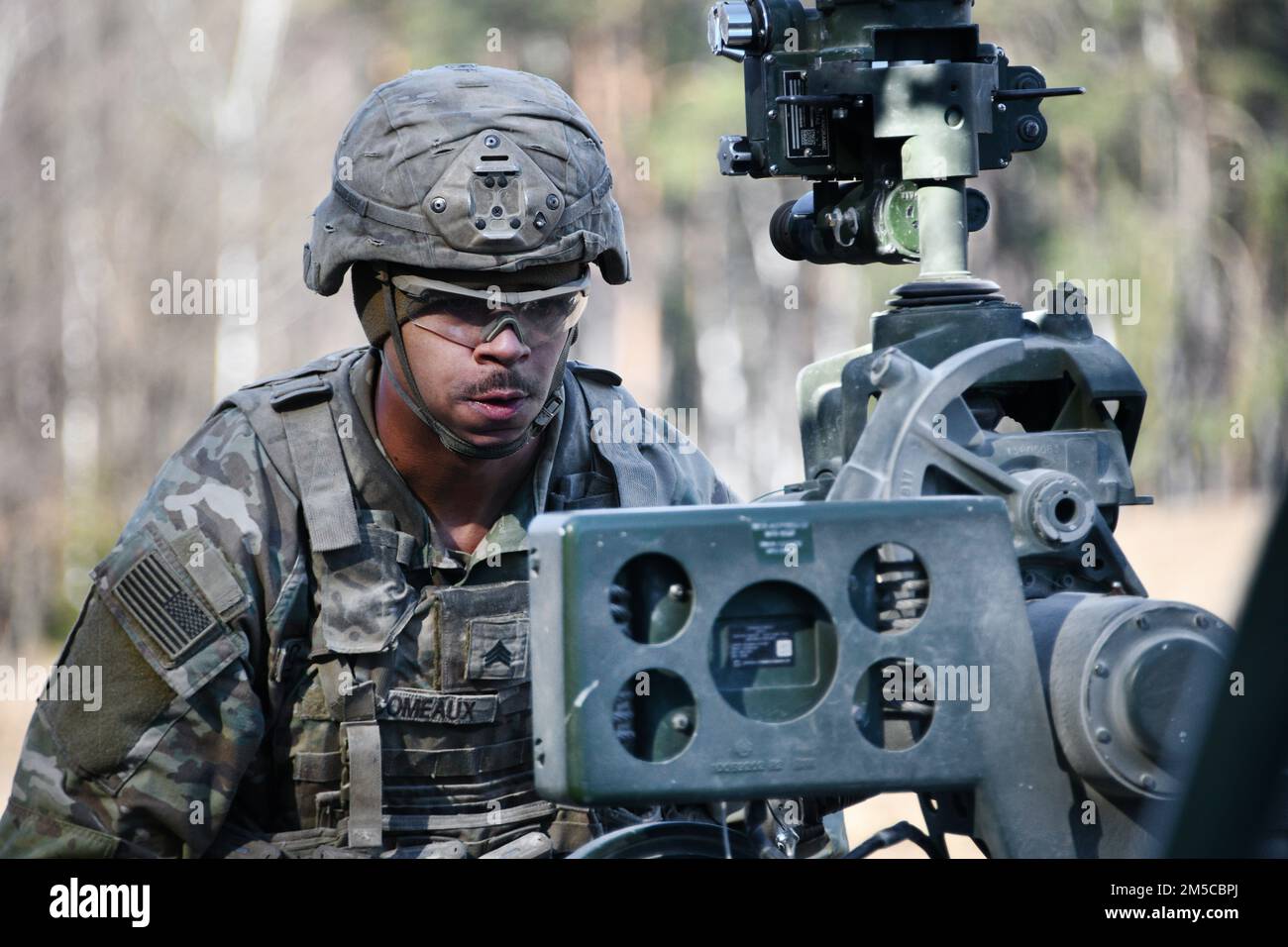 EIN US-AMERIKANISCHER Fallschirmjäger der Armee mit 4. Bataillons, 319 ...