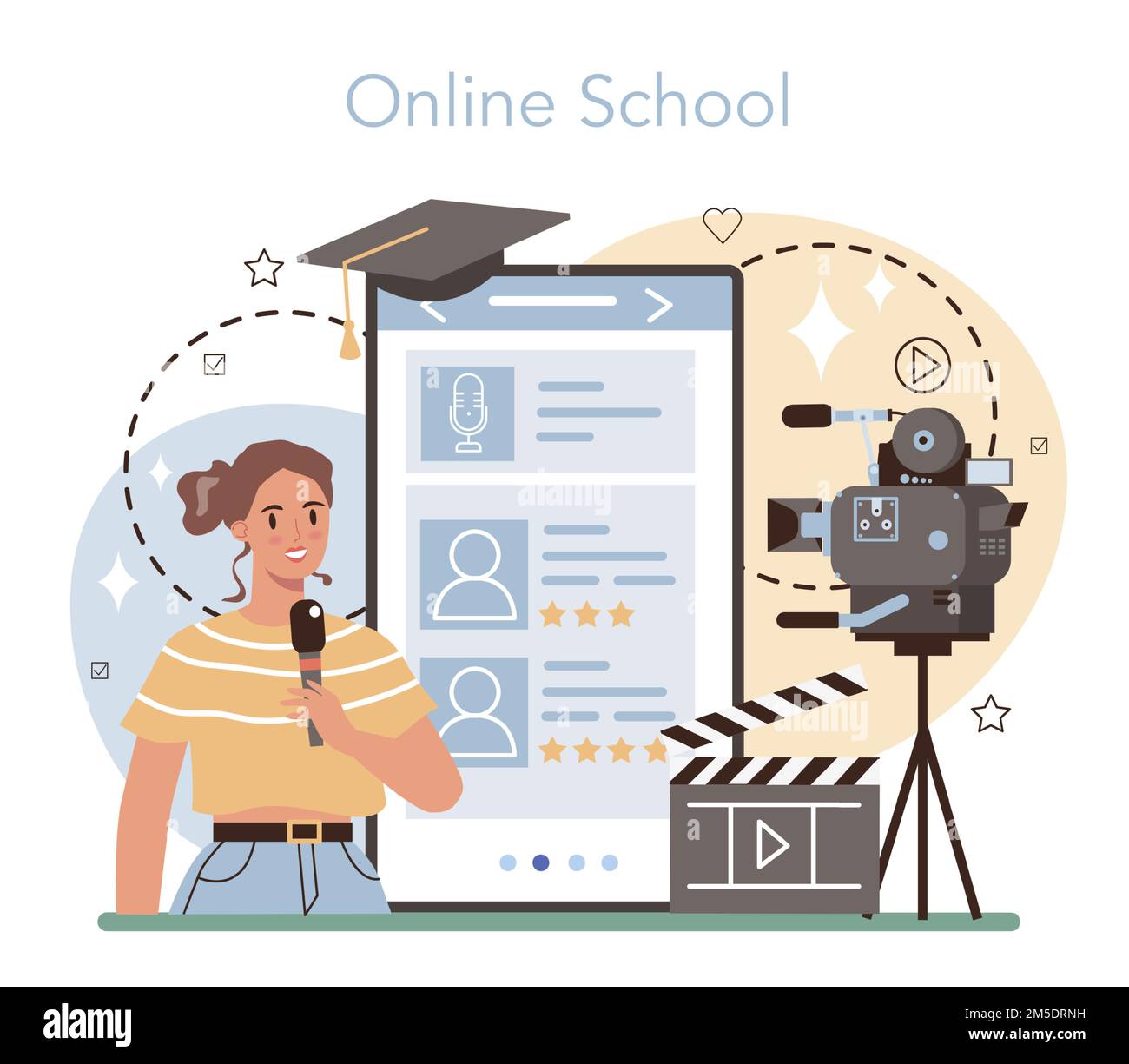 Online-Service oder -Plattform des TV-Moderators. Fernsehveranstalter ...