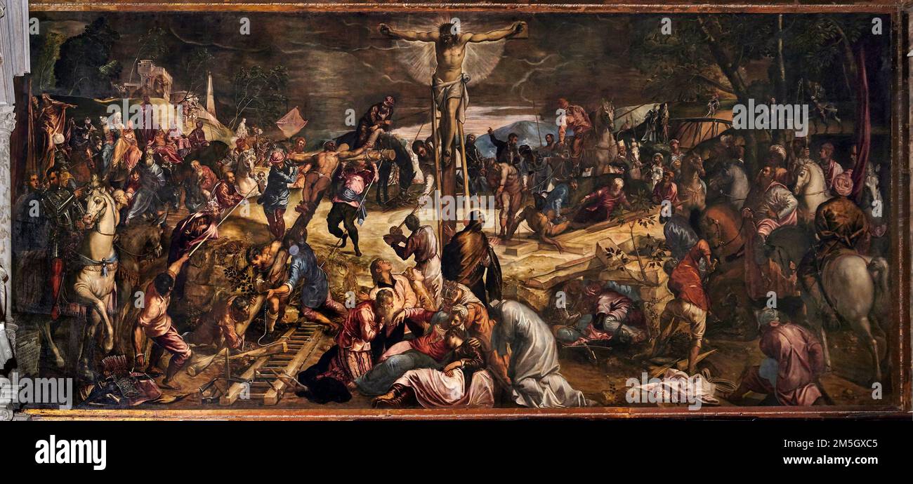Crocifissione - olio su tela - Jacopo Robusti detto Tintoretto - 1565 - Venezia, Scuola Grande ...