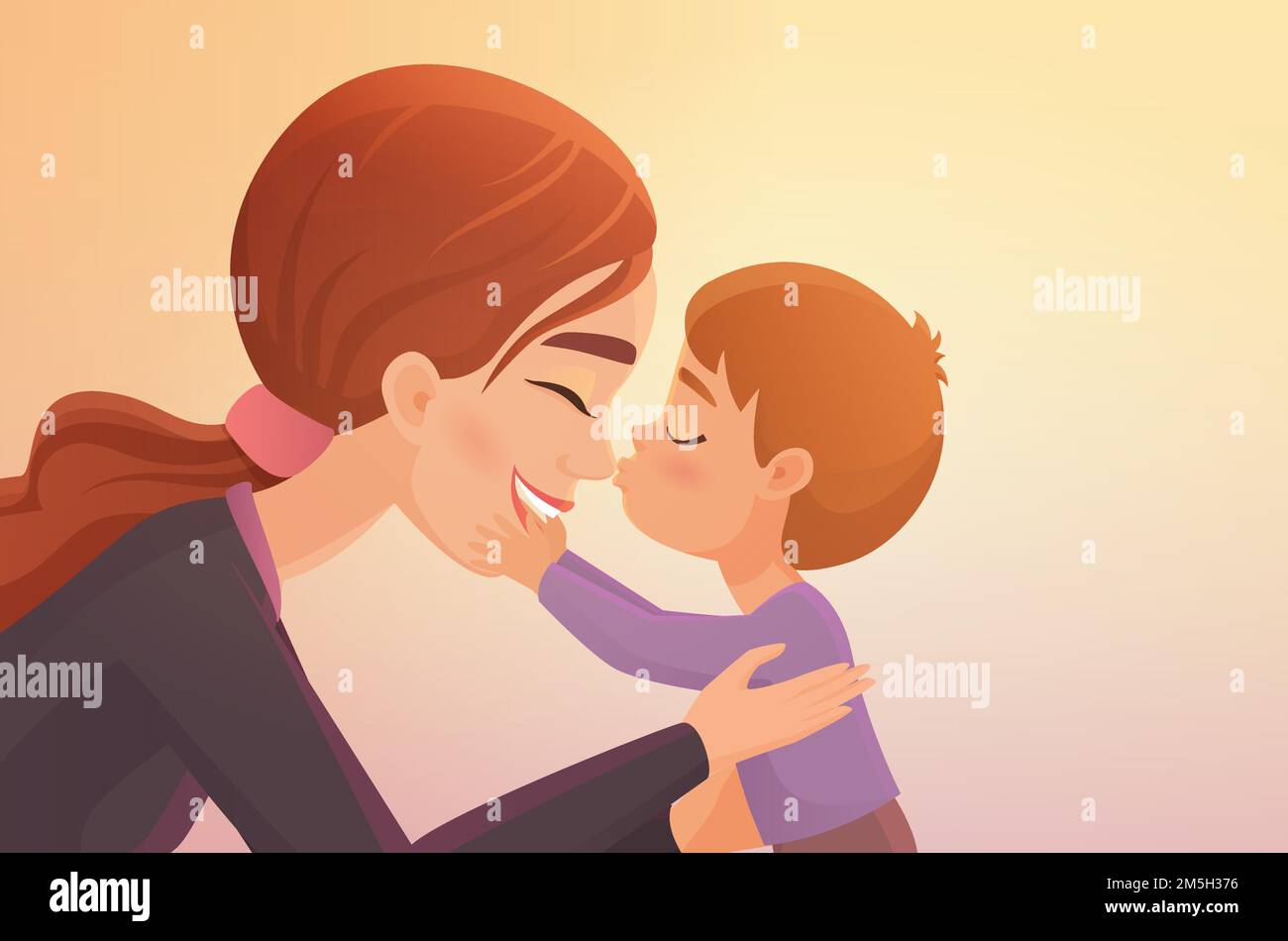 Küsst ihre mutter Stock-Vektorgrafiken kaufen - Alamy