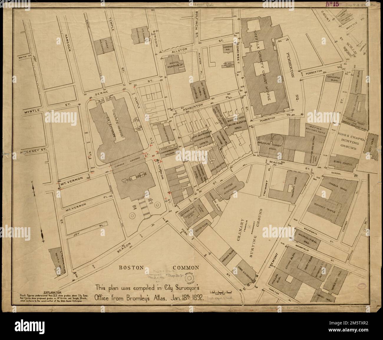 [Plan des Staatsgebäudes und des angrenzenden Bezirks]. Vom Kataloger ...