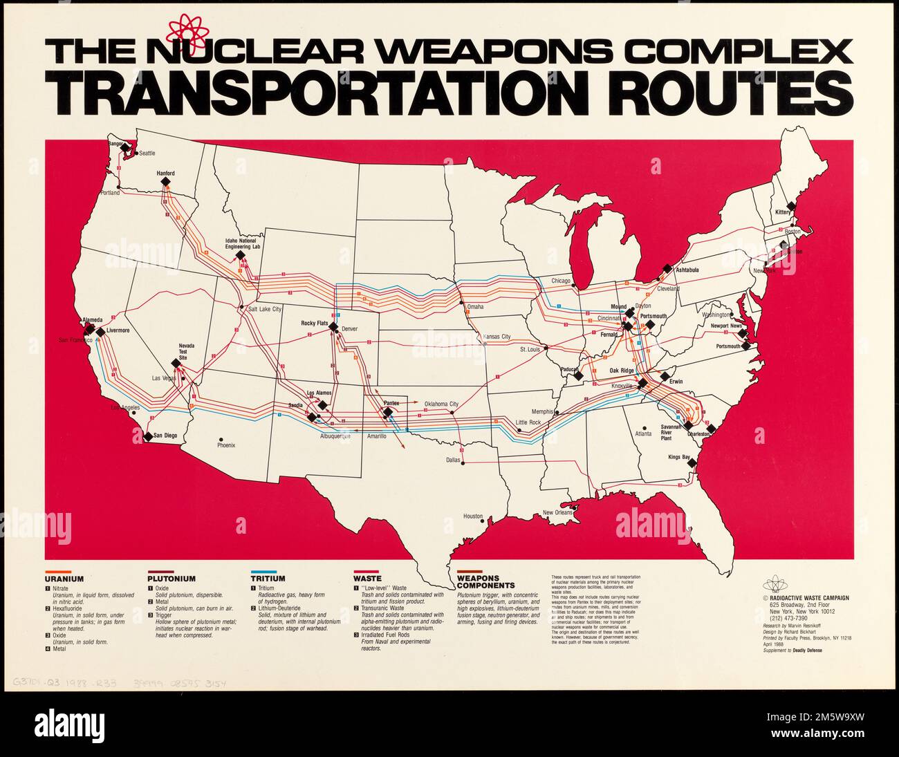 Die komplexen Transportrouten der Atomwaffen. Zeigt den Transport von ...