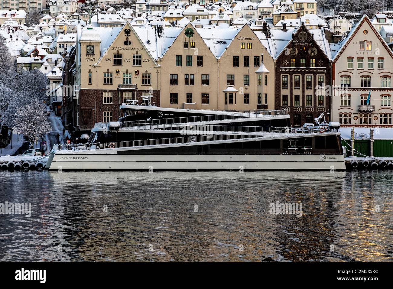 Aus einem Teil von Bryggen, dem alten Hafengebiet von bergen, Norwegen ...