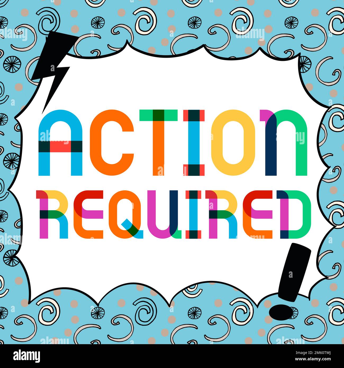 Schreiben mit dem Text „Aktion erforderlich“. Begriff bedeutet, eine ...