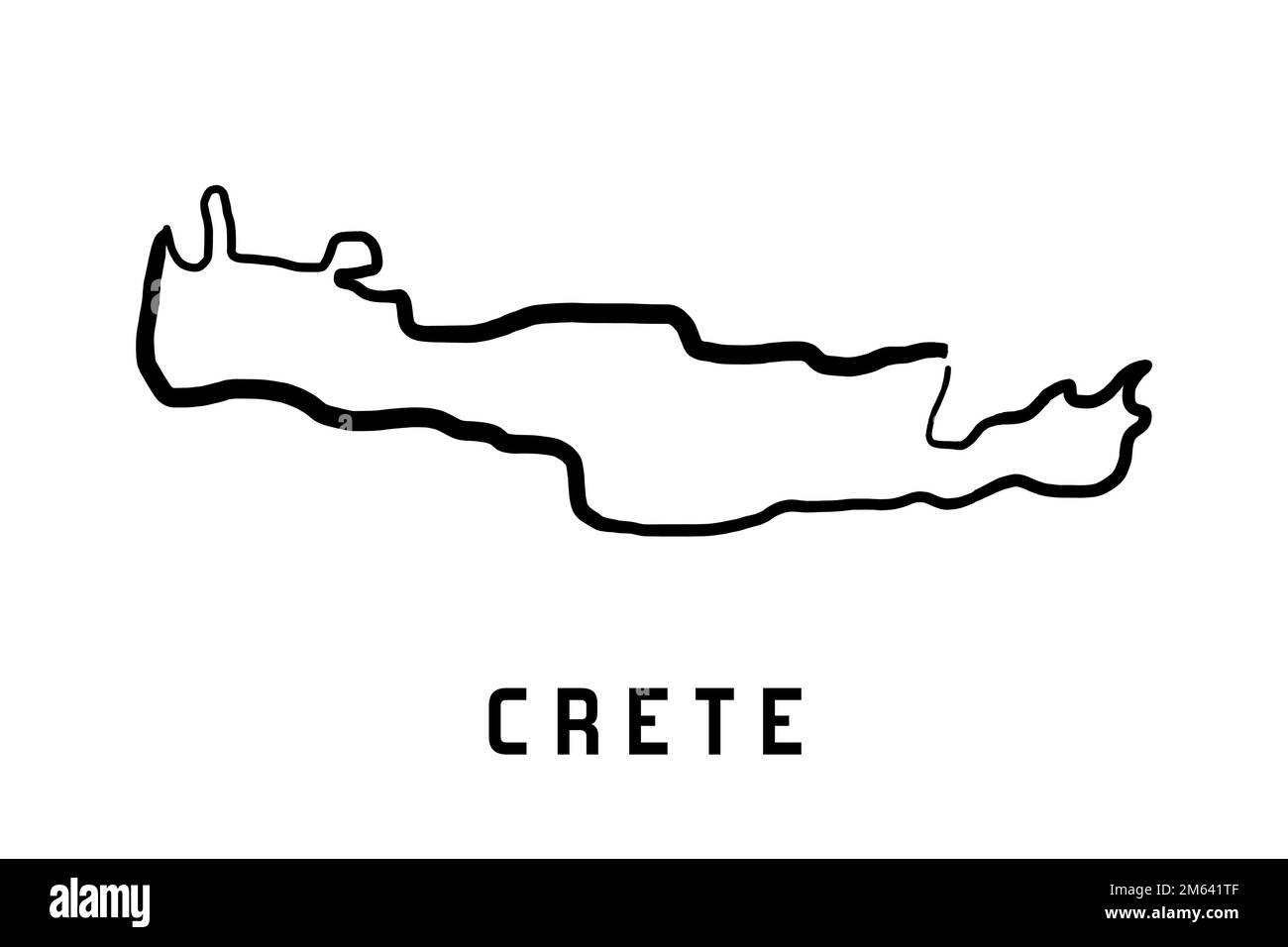 Kreta-Inselkarte in Griechenland. Einfacher Umriss. Vektor ...