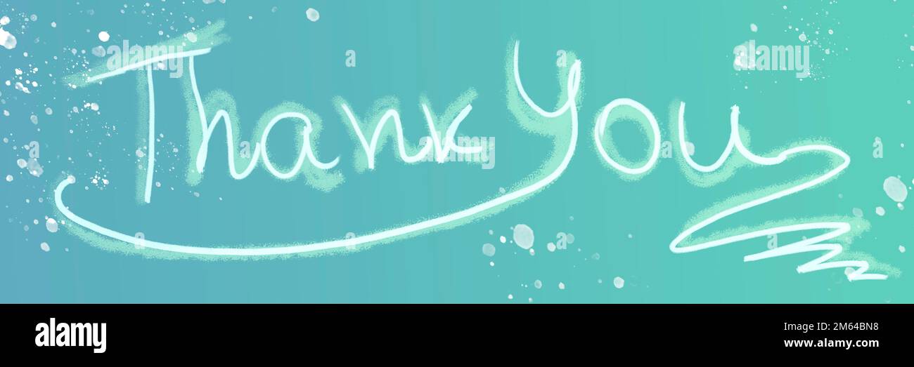 Handgeschriebener Text „Vielen Dank“, Grußbanner zur Illustration ...
