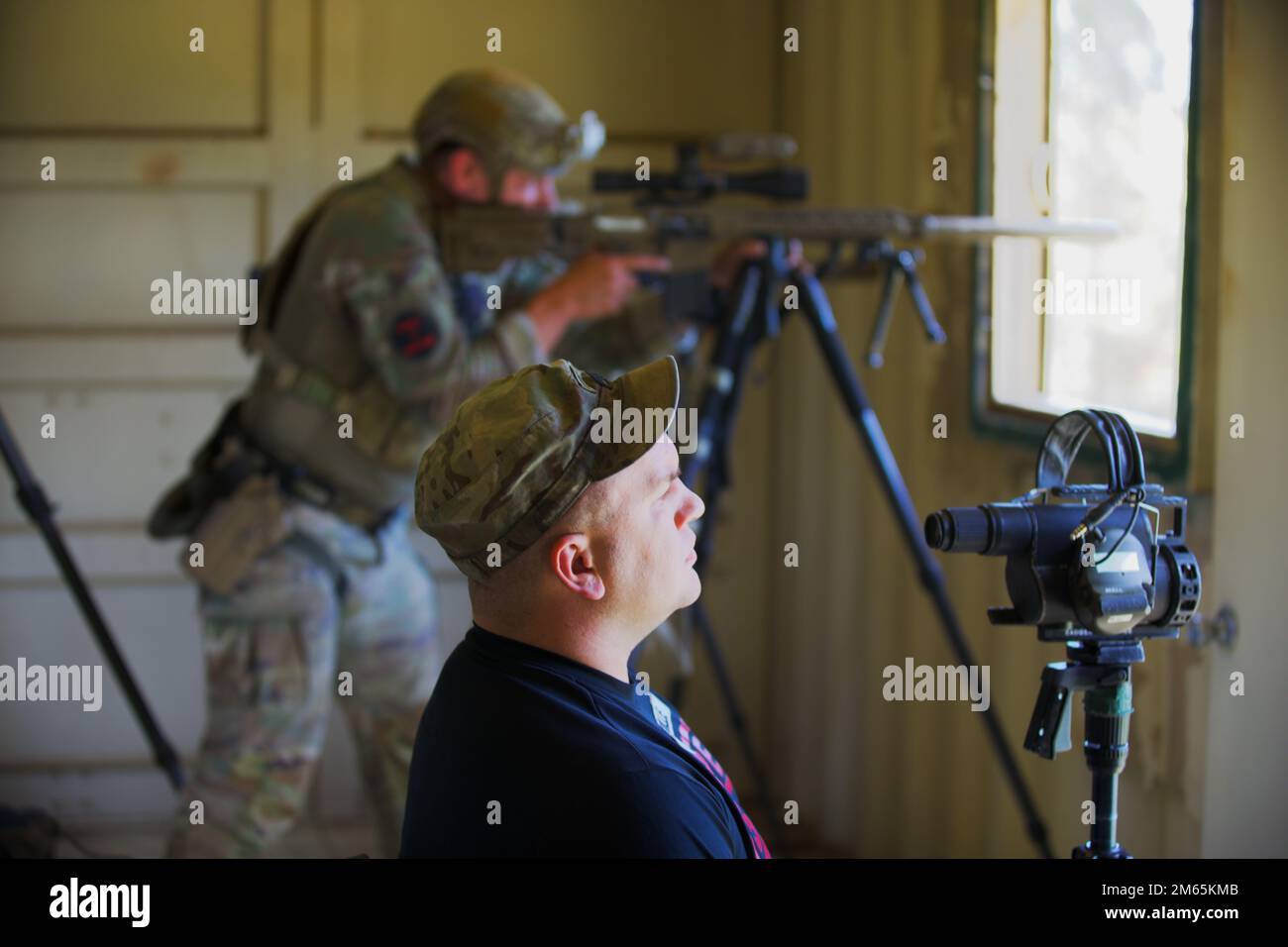 USA Sergeant Benjamin Holley, ein Scharfschütze der Armee im ...