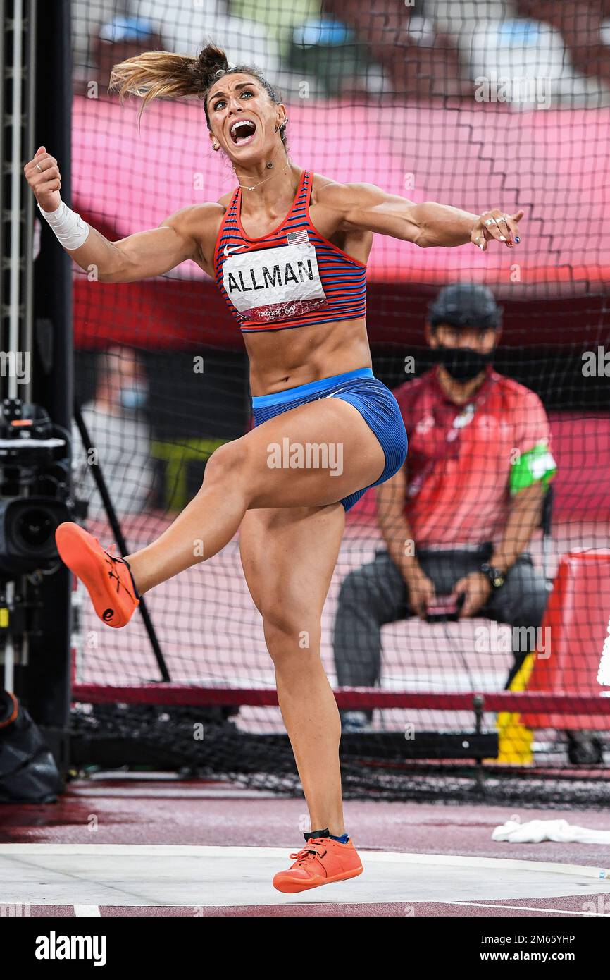 Valarie Allman (USA) Olympiameister gewinnt den Frauendiskus bei den ...