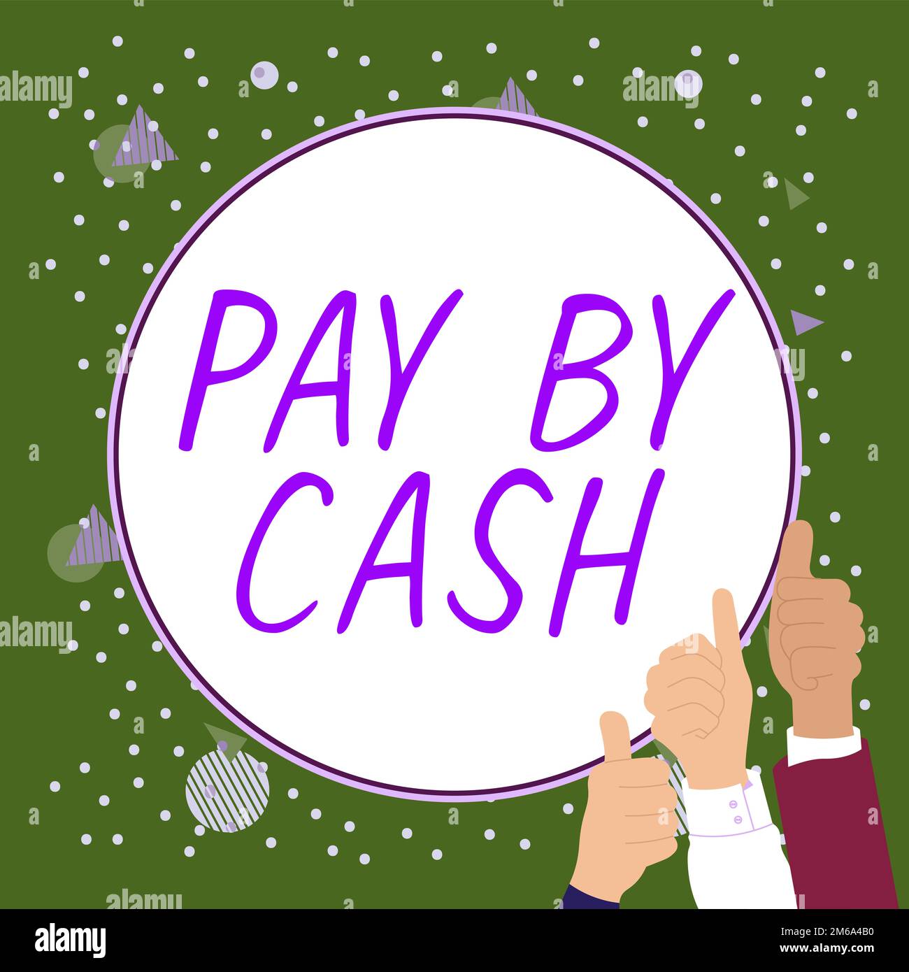 Texttitel mit Barzahlung. Konzept, das bedeutet, dass der Kunde mit ...