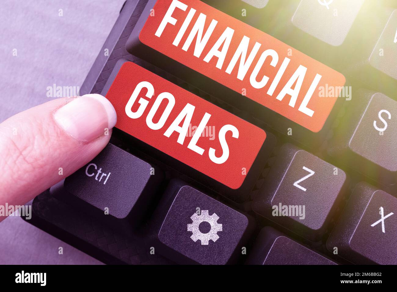 Schreiben mit Anzeige von Finanzzielen in Textform. Ziele für ...