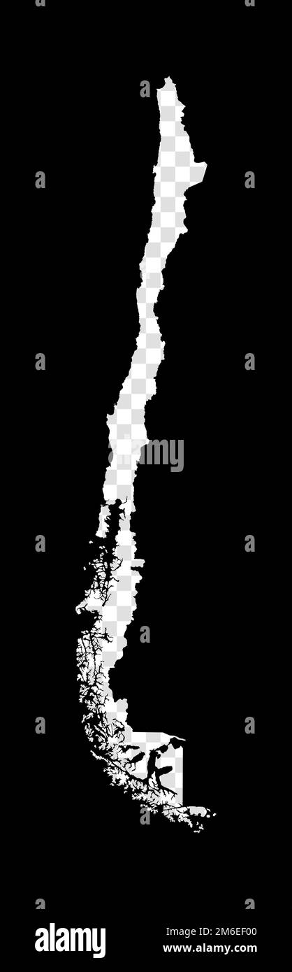 Schablonenkarte von Chile. Einfache und minimal transparente Karte von ...