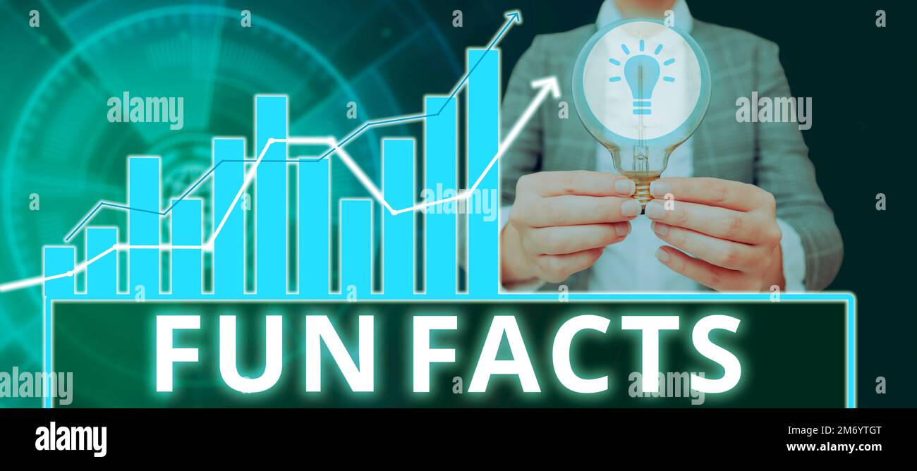 Inspiration mit dem Schild „Fun Facts“. Business zeigt kurze ...