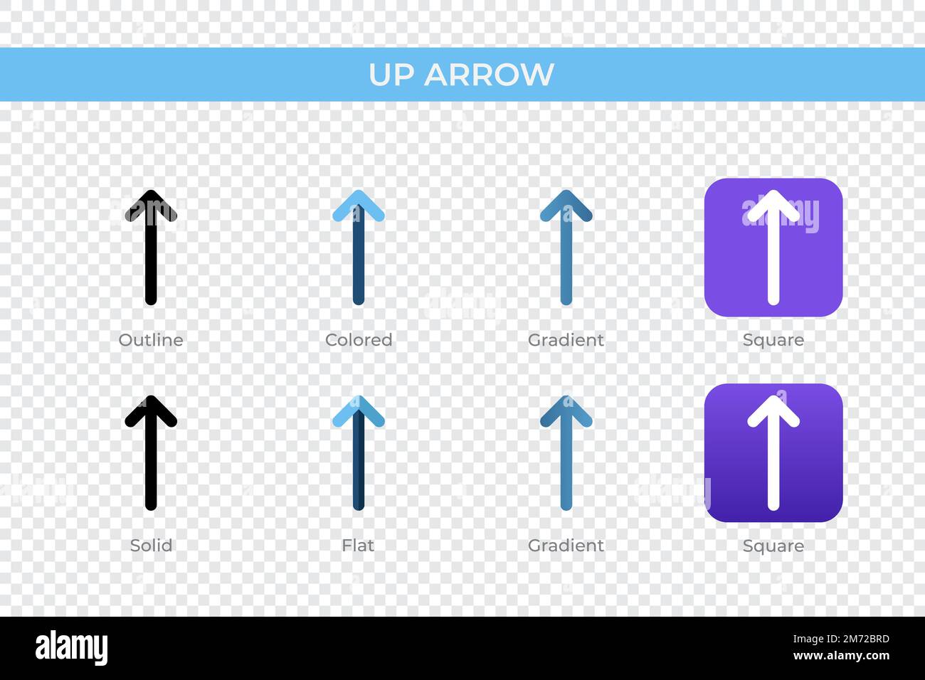 Pfeilsymbol nach oben in einem anderen Stil. Vektorsymbole mit ...