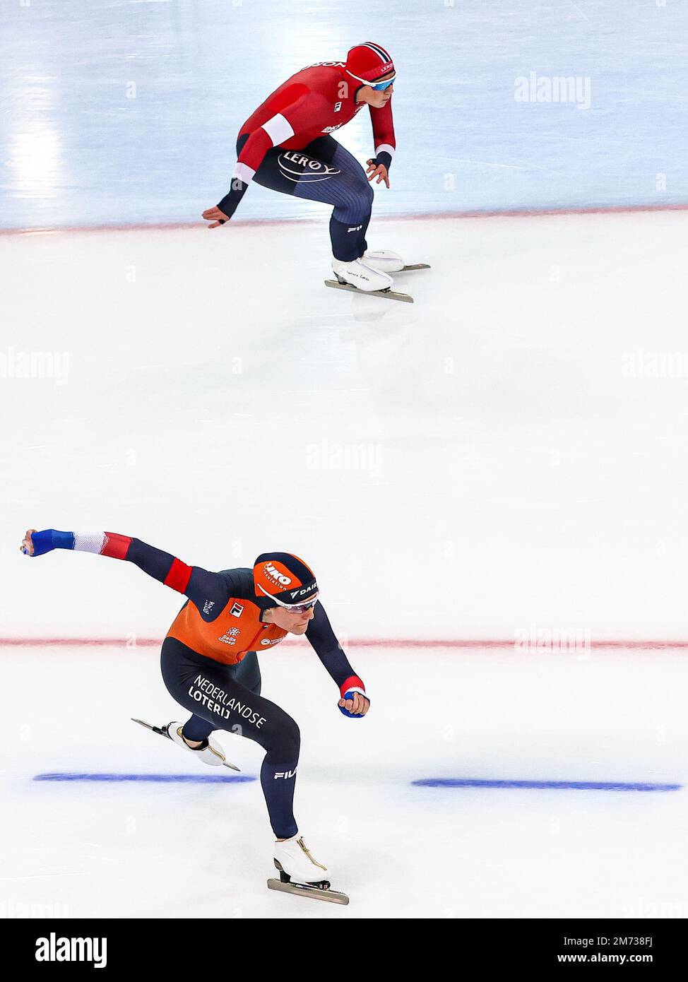 HAMAR - Aurora Løvas (NOR) und Robin Groot (NED) in der Frauenrunde ...