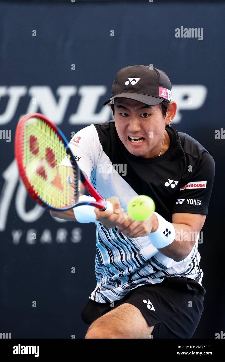 Adelaide, Australien, 7. Januar 2023. Yoshihito Nishioka aus Japan ...