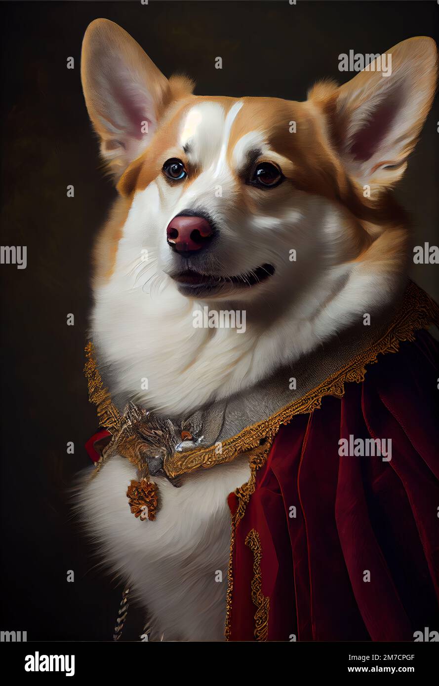 Das erstaunliche Kunstwerk „Dogs Breed Portrait Royal Renaissance ...