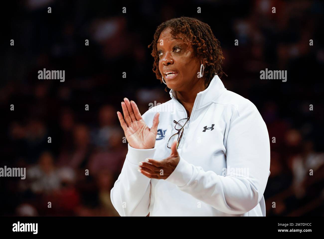 Auburn head coach Johnnie Harris coaches her team against South ...