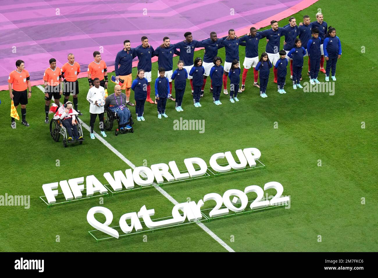 France starting players pose for a team photo at the beginning of the ...