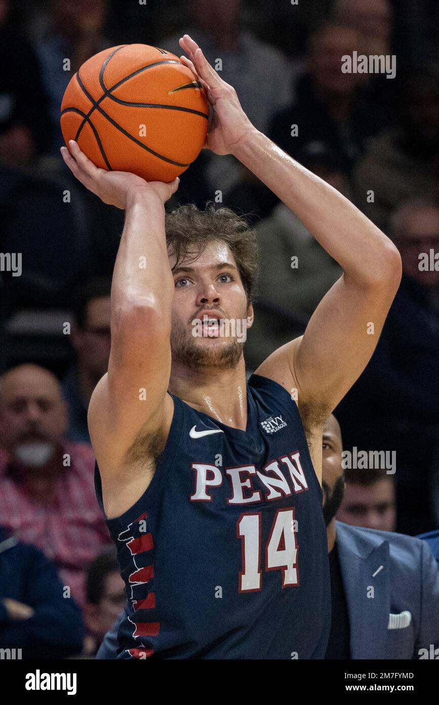 Penn forward Max Martz (14) in action during an NCAA college basketball ...