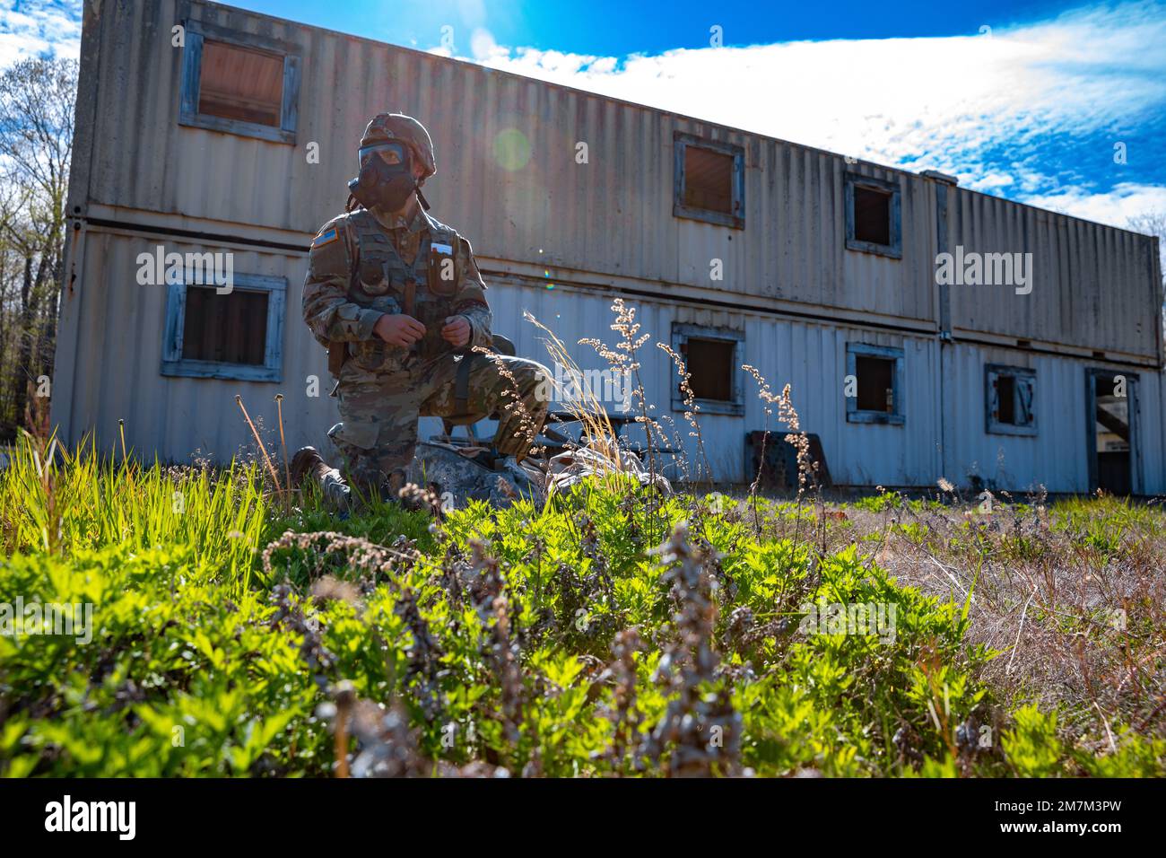 USA Army Sgt. Jordon Robbins, ein horizontaler Bauingenieur der 185 ...