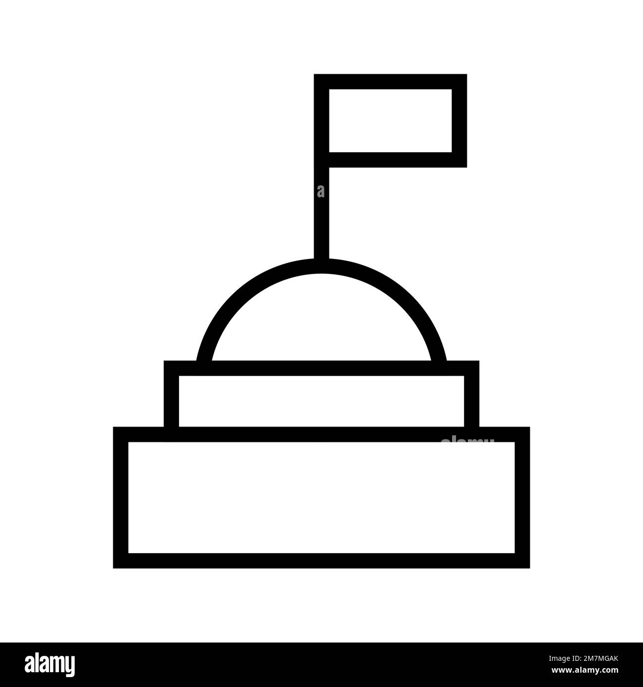 Symbollinie der Regierung isoliert auf weißem Hintergrund. Schwarzer ...