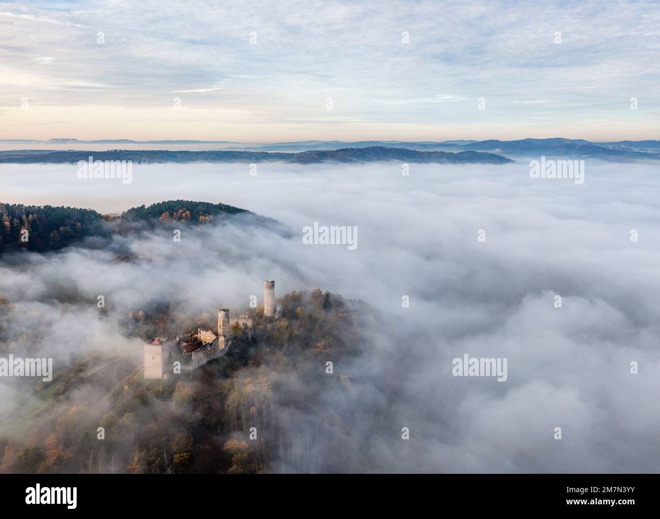 Deutschland, Thüringen, Gerstungen, Lauchröden, Burgruine Brandenburg ...