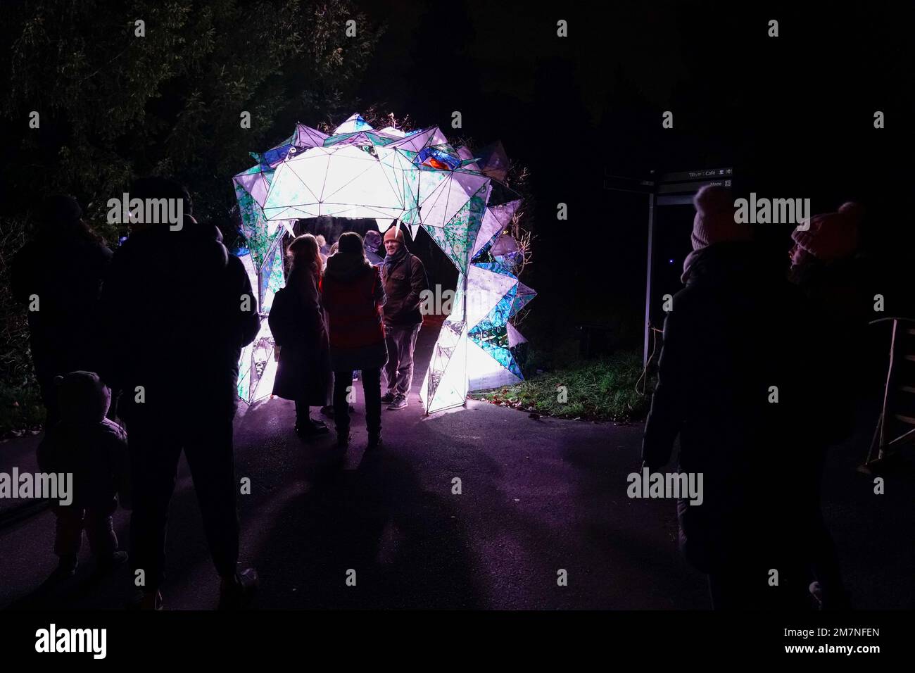People have their photos taken next to the installations of Palace of ...
