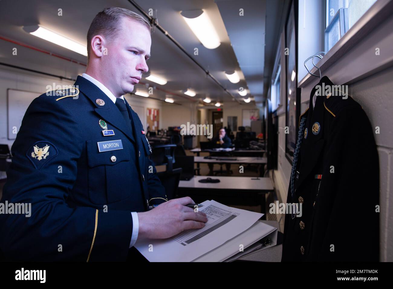 SPC. Austin Morton, ein Soldat der Militärpolizei, der Kompanie A, 49 ...