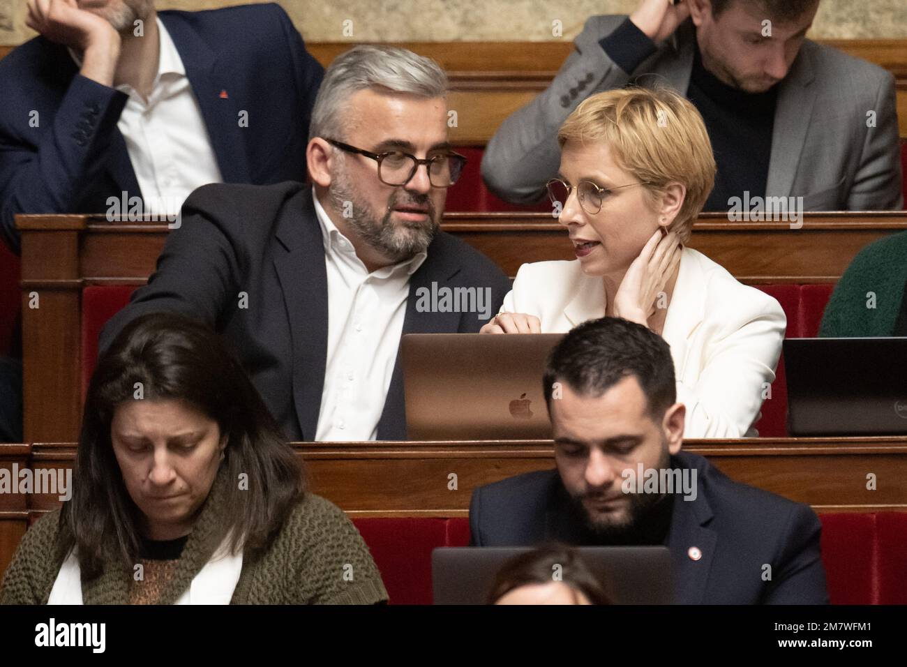 Stellvertreter, Alexis Corbiere und Clementine Autain, nehmen am 10 ...