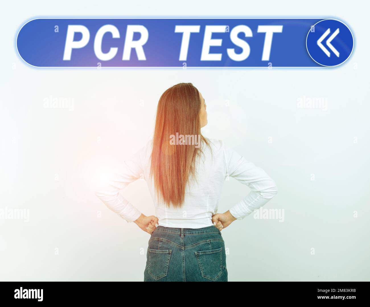 Textbeschriftung mit PCR-Test. Geschäftsbeispiele qualitativer Nachweis ...