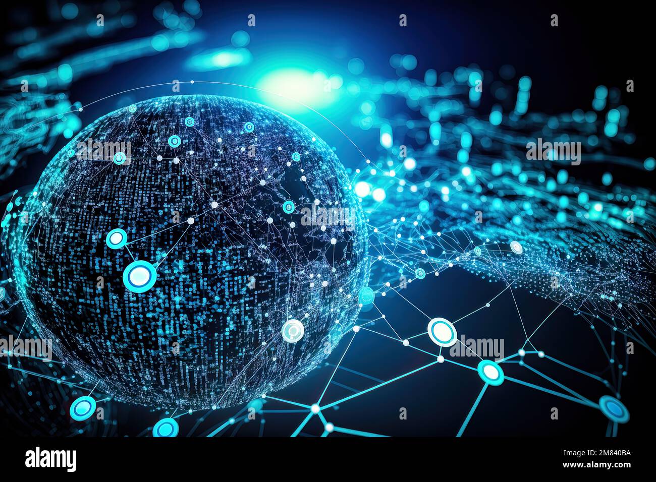 IoT, Internet der Dinge, Illustration des globalen Datenflusses, Big ...