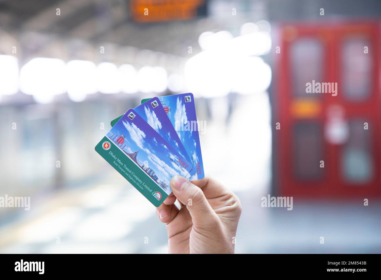 10. Januar 2023, Dhaka-Bangladesch: Die Single-Journey-Ticket-Karte des ...