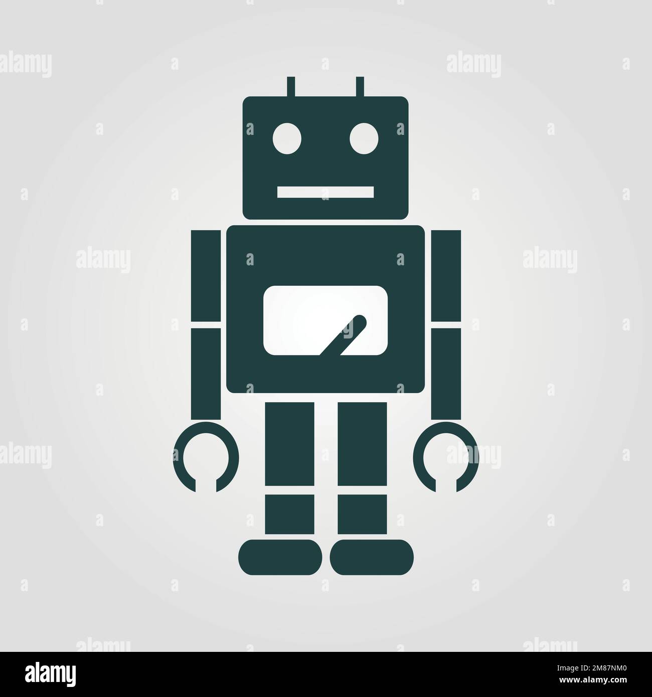Robotersymbol. Chatbot-Symbol. Süßer lächelnder Roboter. Das ...
