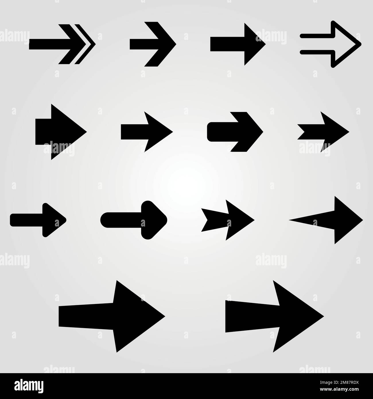 Pfeile große schwarze Set-Symbole. Pfeilsymbol. Erfassung von ...