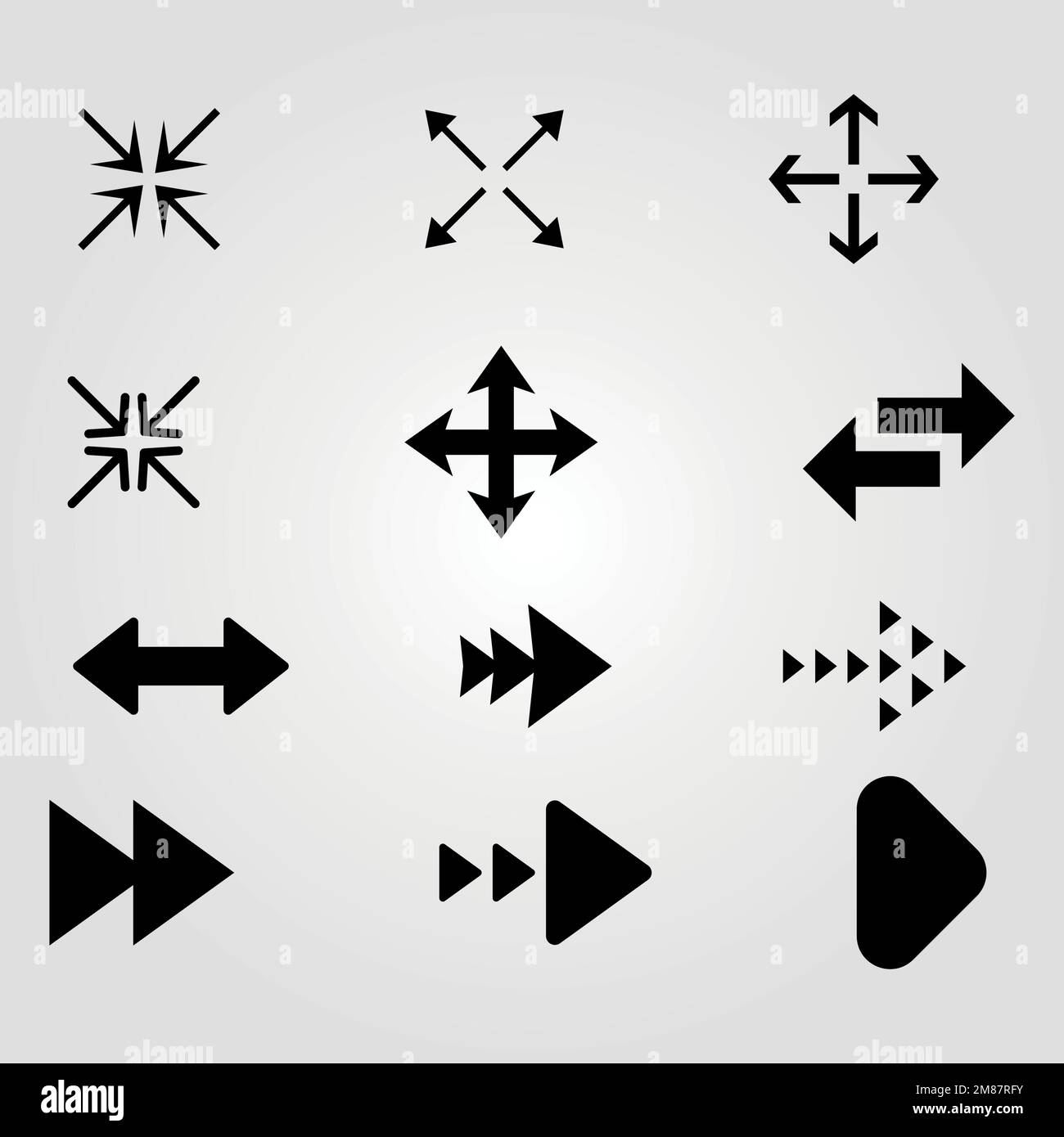 Pfeile große schwarze Set-Symbole. Pfeilsymbol. Erfassung von ...